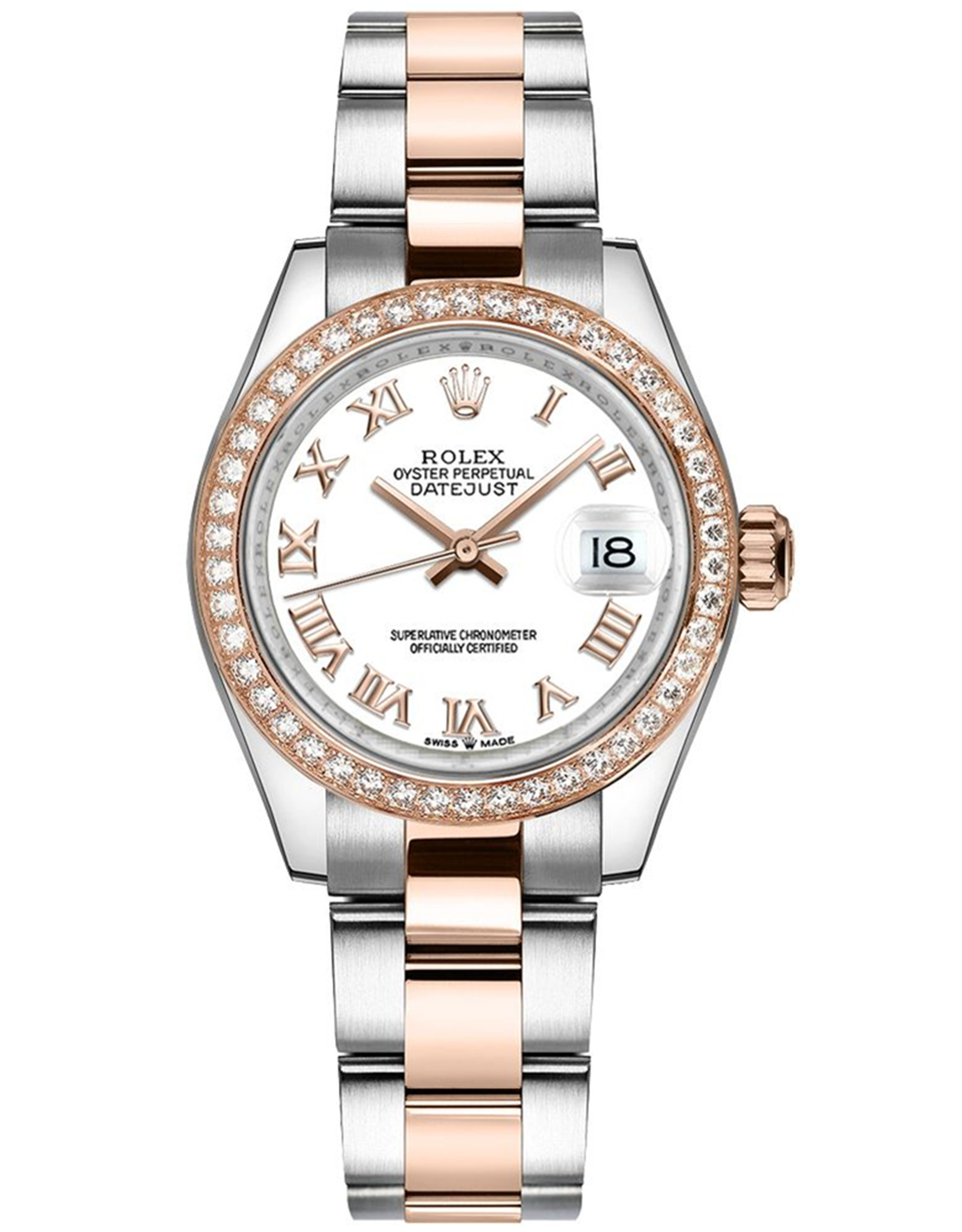 Rolex DateJust Rose Gold Diamond Mear Réplique Montre Réplique Montre ...